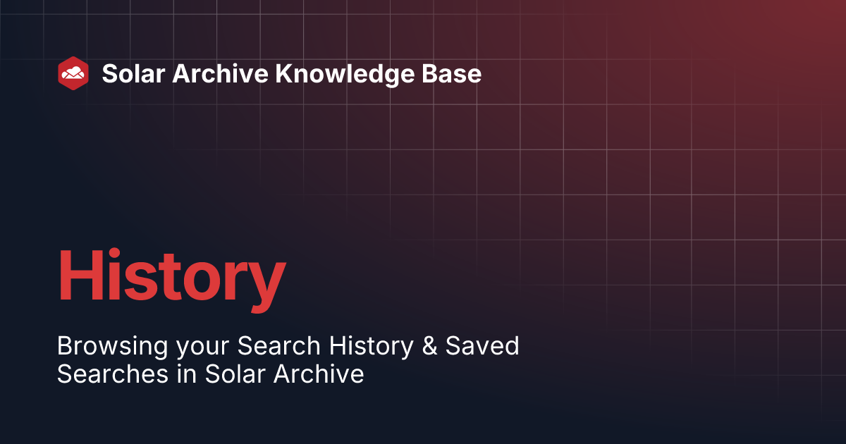 History | Solar Archive Knowledge Base